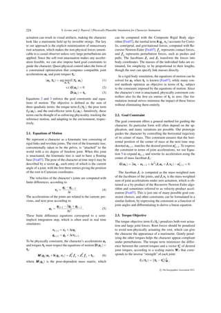 Physically plausible simulation for character animation | PDF