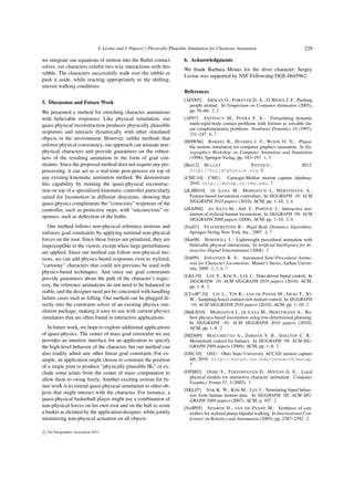 Physically plausible simulation for character animation | PDF