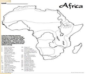 Africa Physical Map For Kids