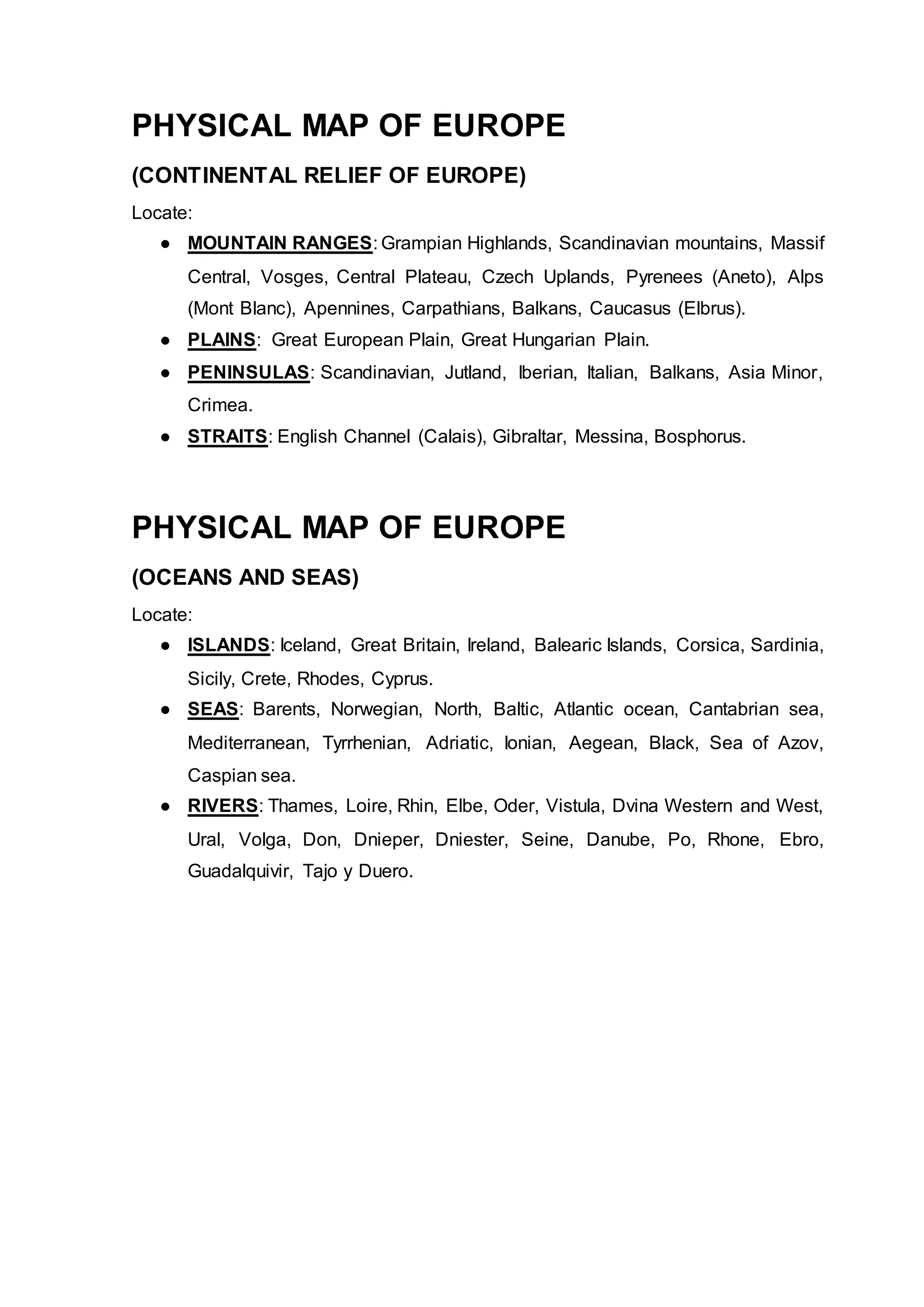 Physical Map Of Europe Ebro River