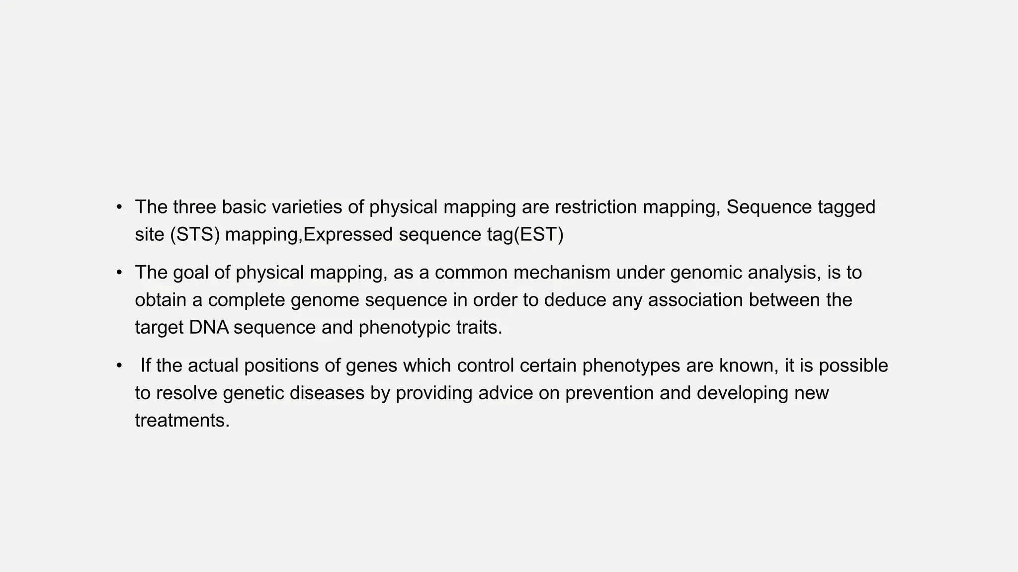 physical mapping- restriction map, STS map, EST map | PPTX