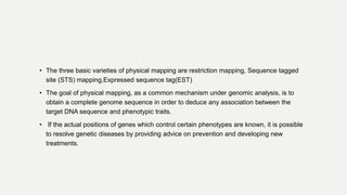 physical mapping- restriction map, STS map, EST map | PPTX