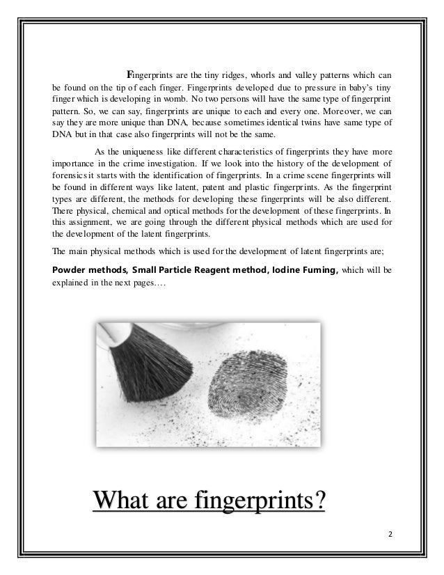 Physical methods for the development of latent fingerprint