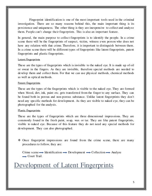 Physical methods for the development of latent fingerprint