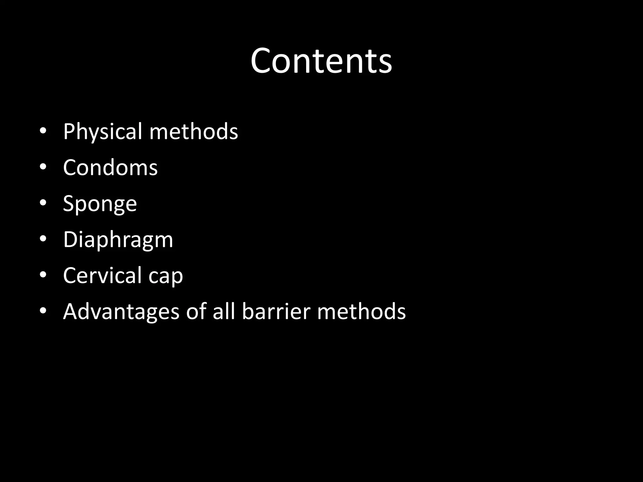 Physical methods of contraception | PPTX