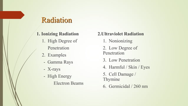 physical methods of microbial control.pptx | Physics | Science