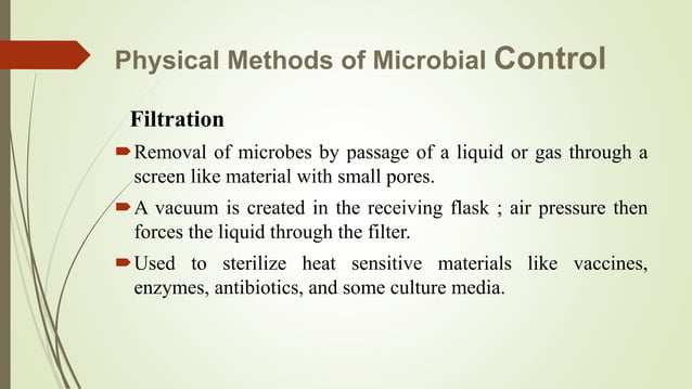 physical methods of microbial control.pptx | Physics | Science
