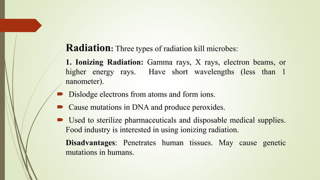 physical methods of microbial control.pptx | Physics | Science