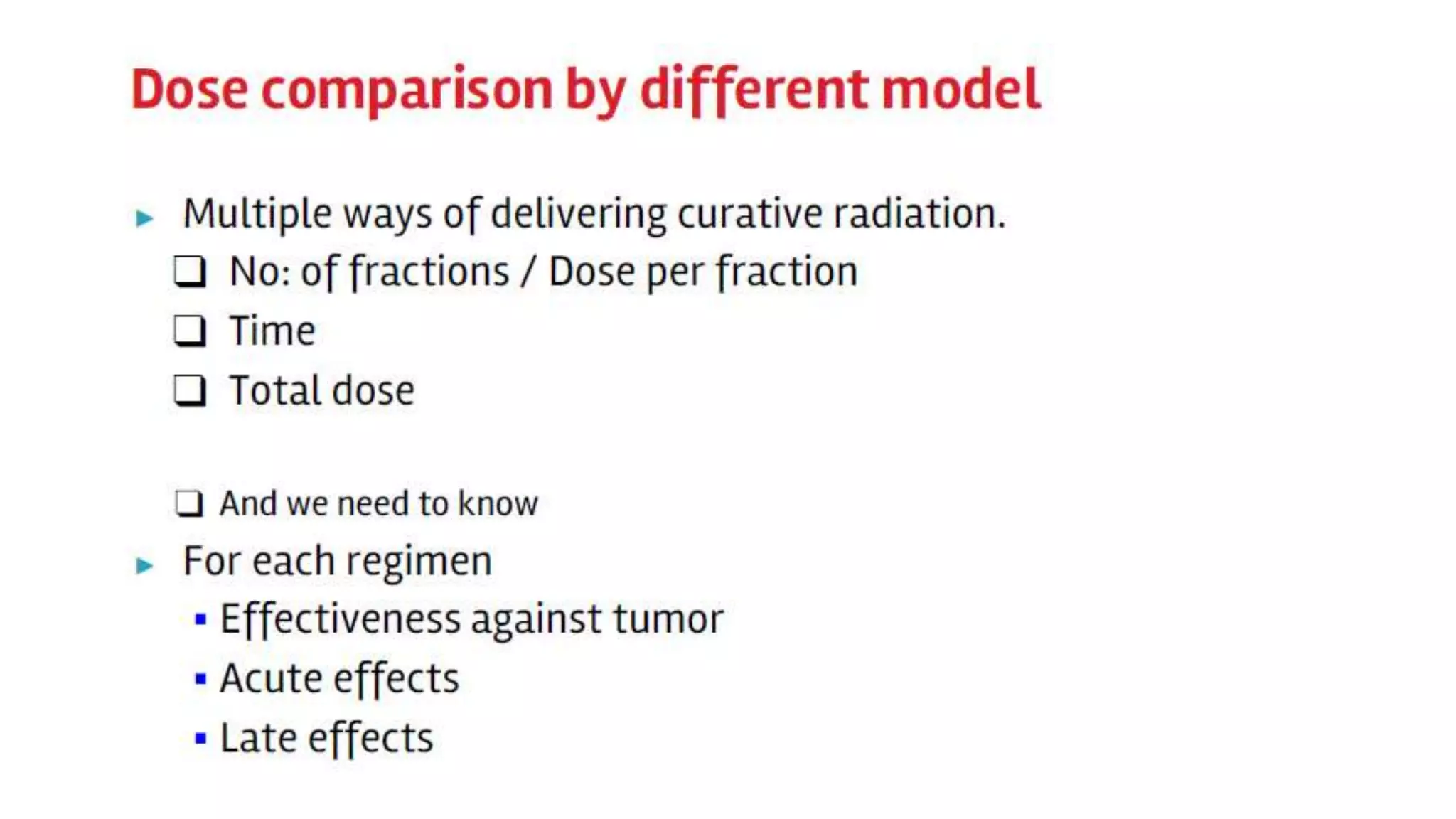 Physical Models For Time Dose & Fractionation | PPTX