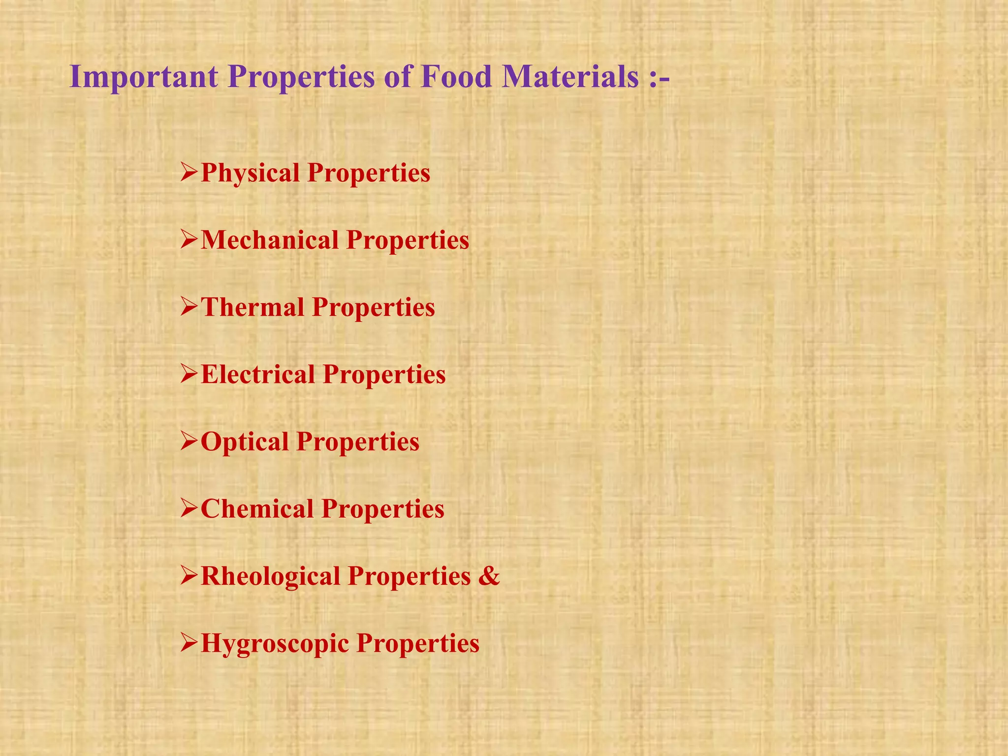Physical of food materials | PDF