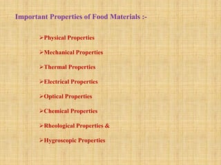 Physical of food materials | PDF