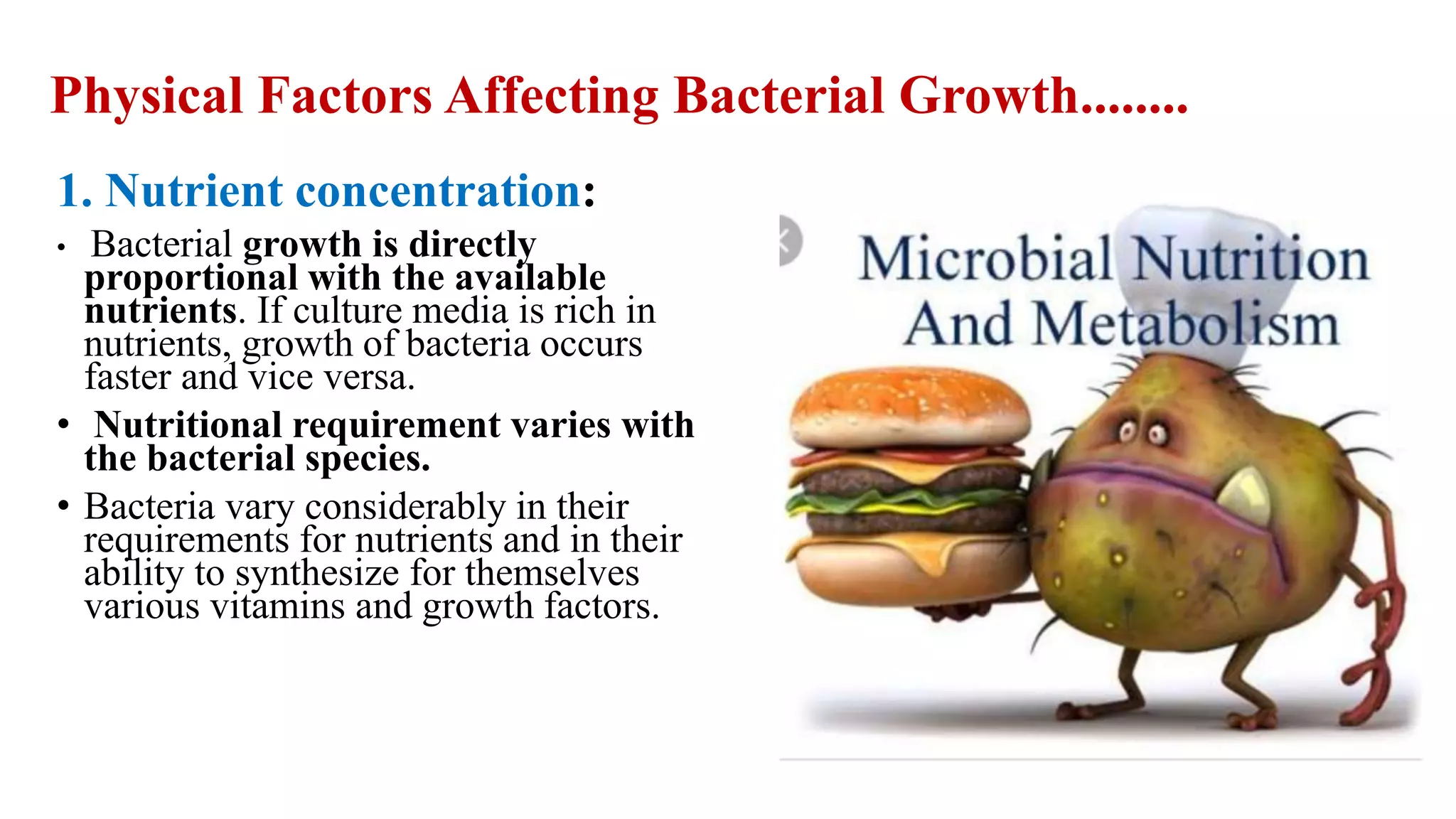 Physical parameters for bacterial growth | PPTX