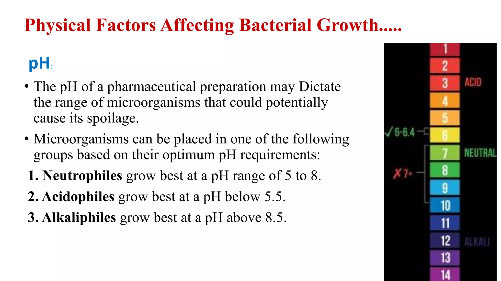 Physical parameters for bacterial growth | PPTX