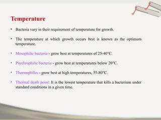 Physical Parameters responsible for growth of microorganisms.pptx