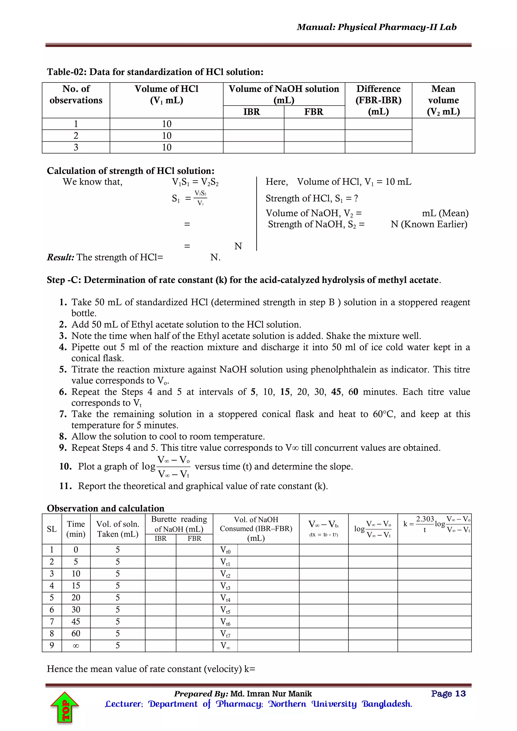 Physical pharmacy II Lab MANIK | PDF