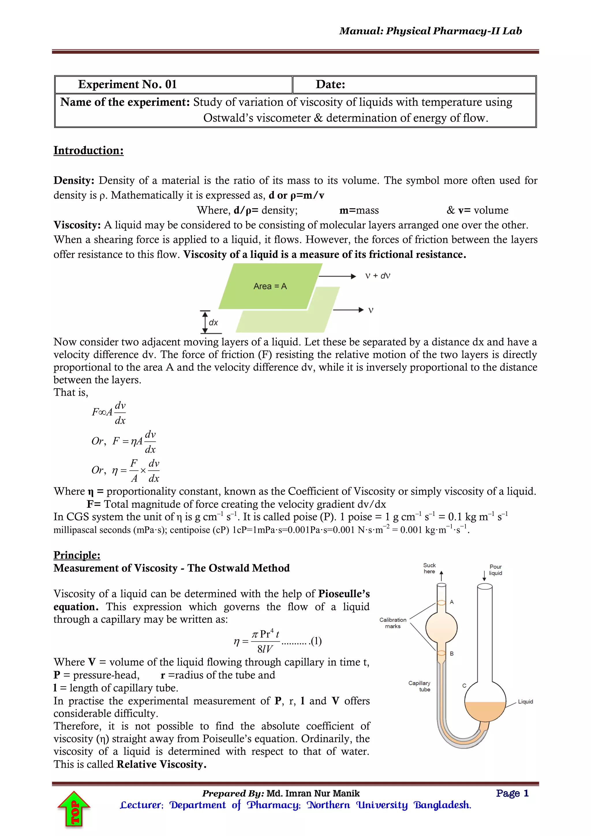 Physical pharmacy II Lab MANIK | PDF