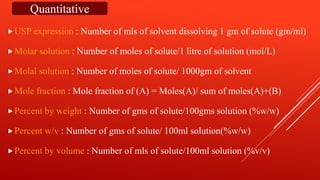 Physical pharmacy i third semester (unit-i) solubility of drug | PPTX