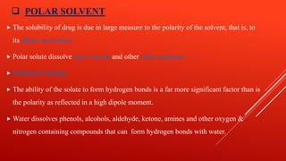 Physical pharmacy i third semester (unit-i) solubility of drug | PPTX