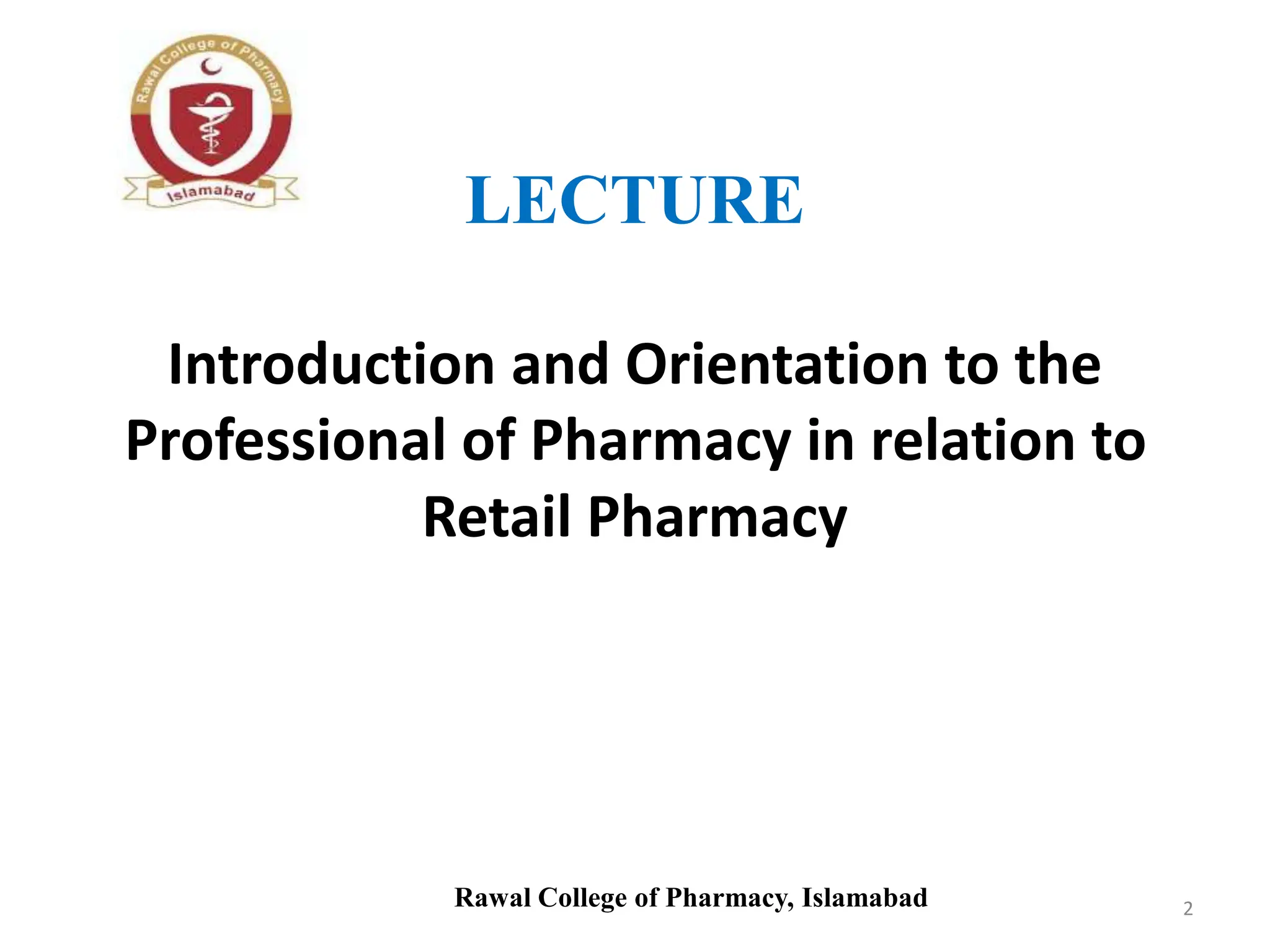 Introduction to Pharmacy & Retail Pharmacy | PPTX