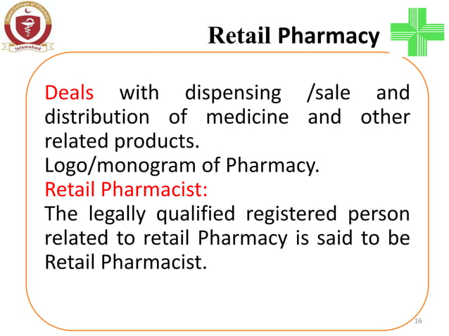 Introduction to Pharmacy & Retail Pharmacy | PPT