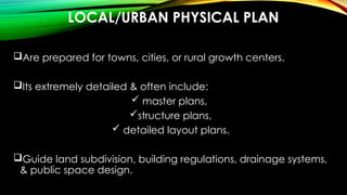 PHYSICAL PLANS. Land use plans and its applicability | PPTX