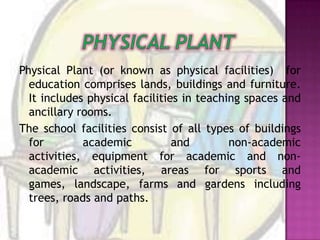 Physical plant and development program | PPTX