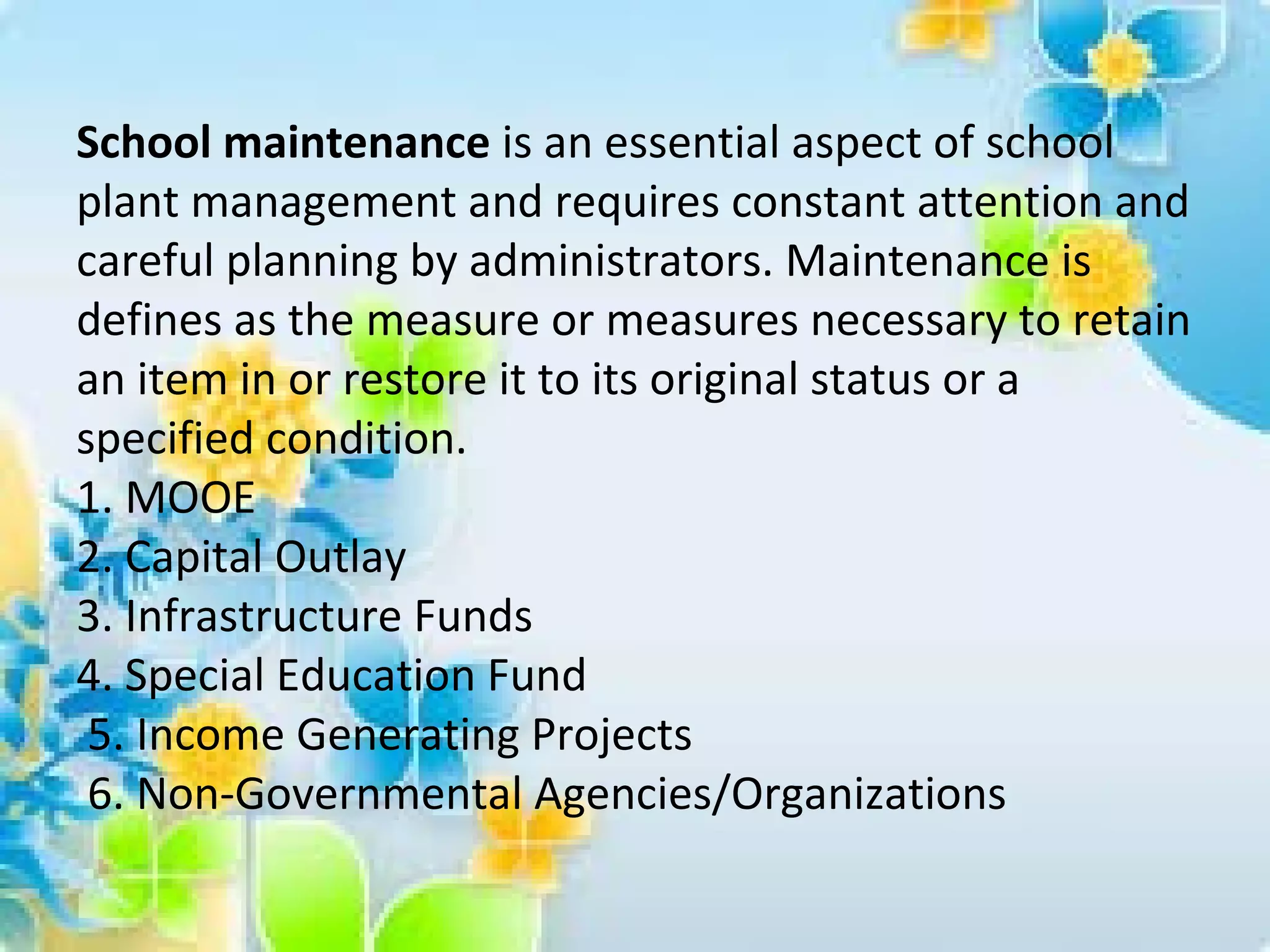 Physical plant and facilities in educational management | PPT