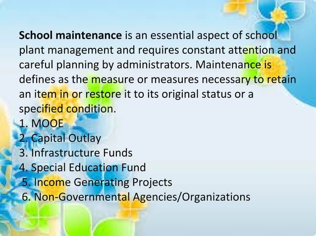 Physical plant and facilities in educational management | PPT ...