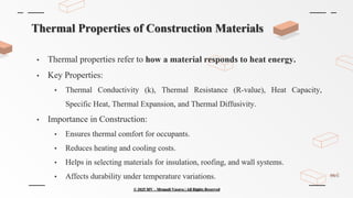 Physical Properties of Construction Materials | PPTX
