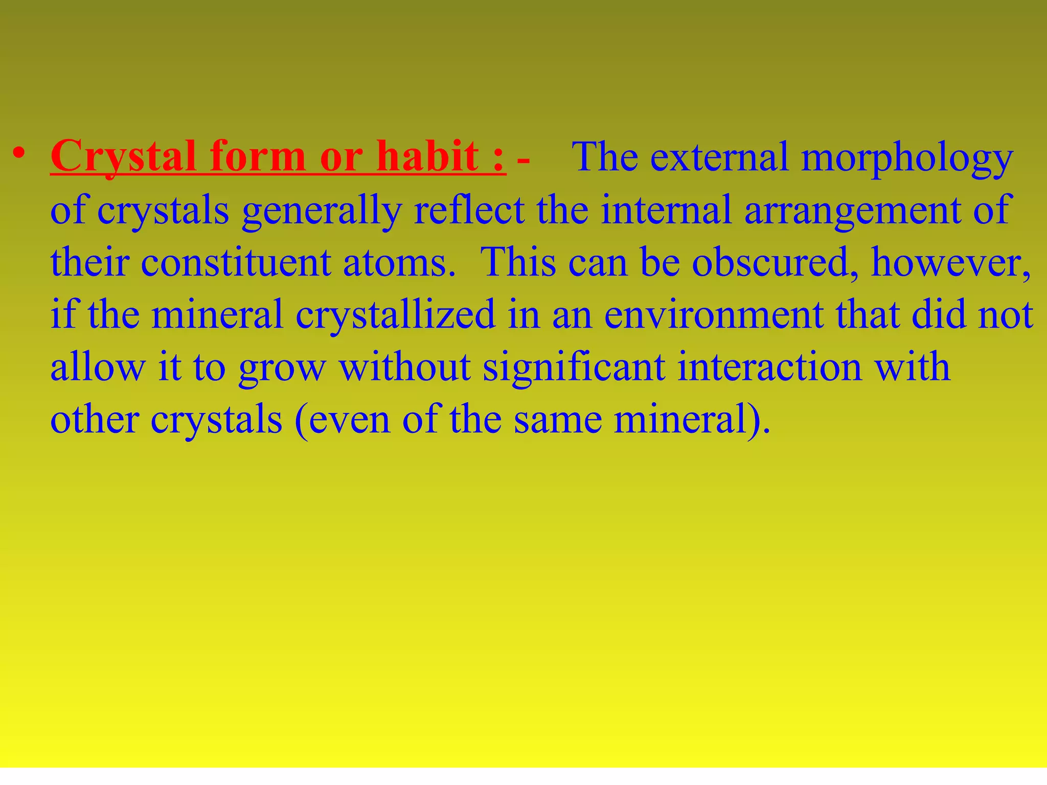 Physical properties of crystals minerals | PPT