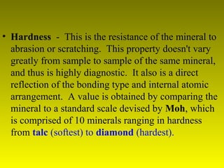 Physical properties of crystals minerals | PPT