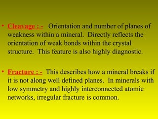Physical properties of crystals minerals | PPT