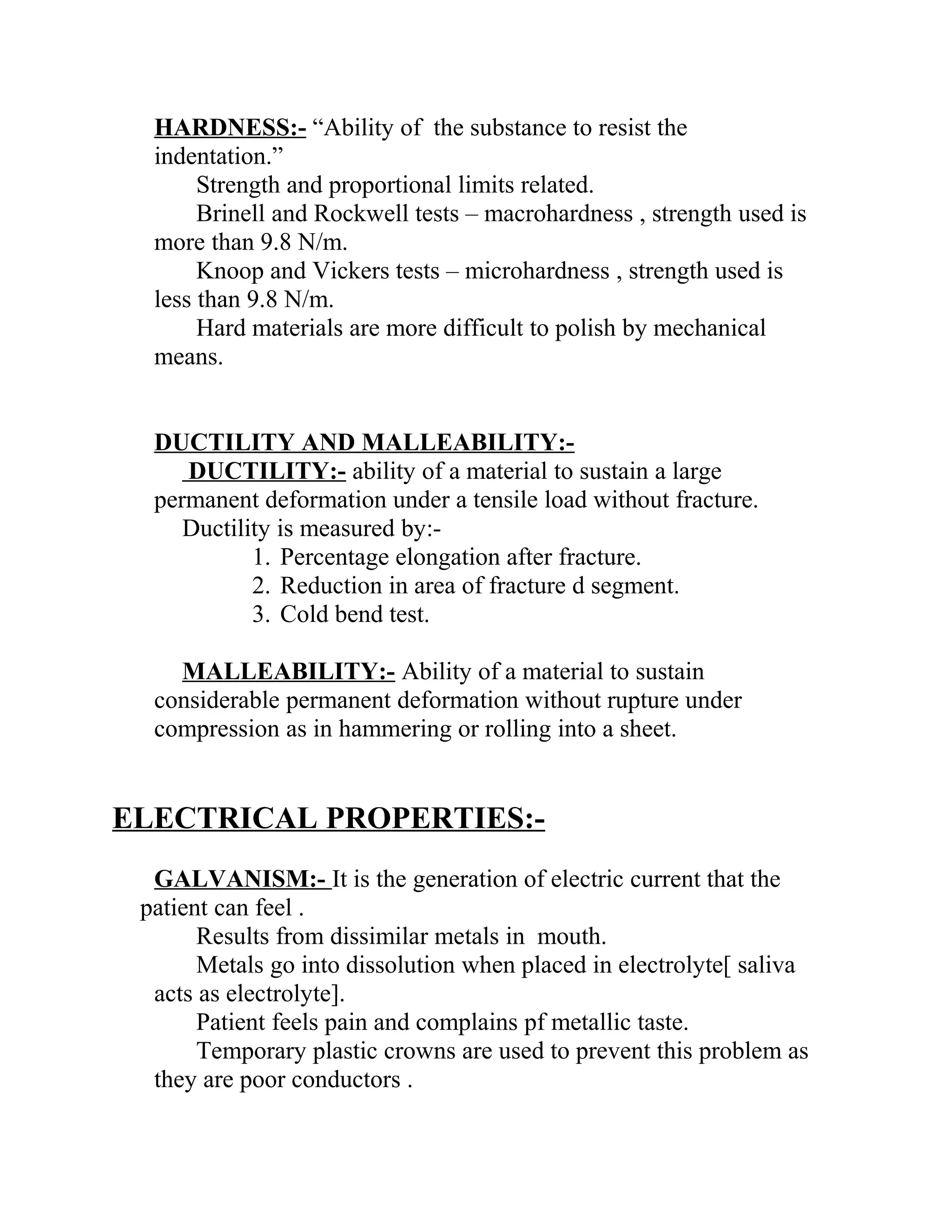 Physical properties of dental materials | DOC