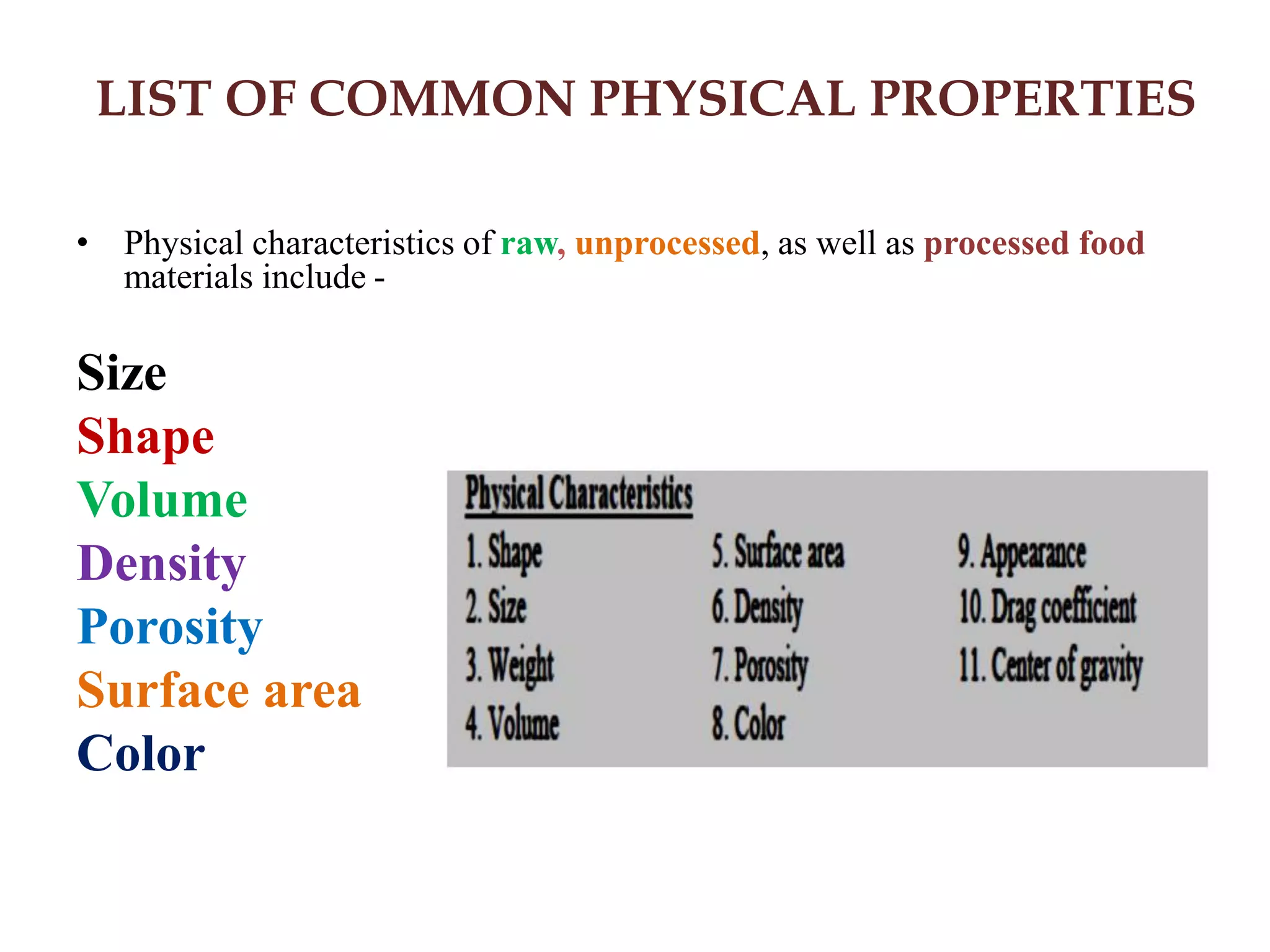 physical properties of food material.pdf | Physics | Science