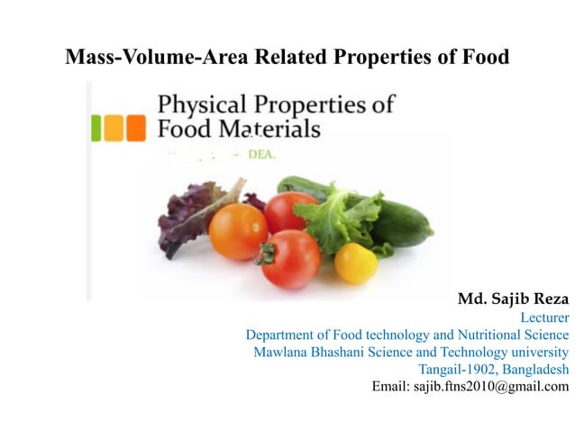 physical properties of food material.pdf | Physics | Science