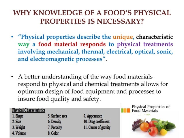 physical properties of food material.pdf | Physics | Science