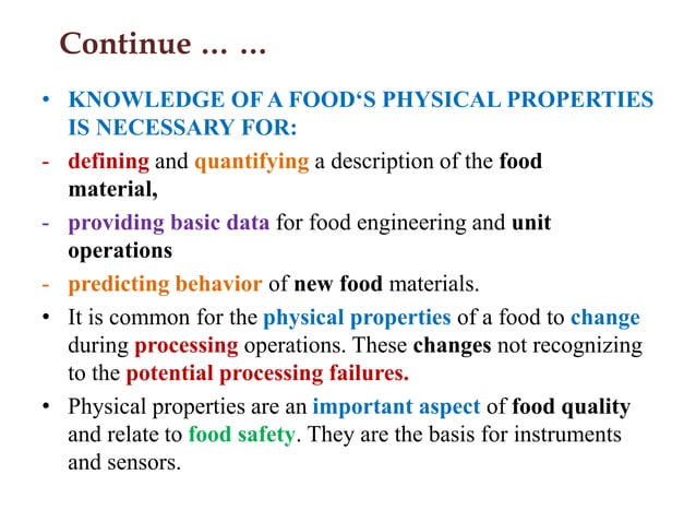 physical properties of food material.pdf | Physics | Science