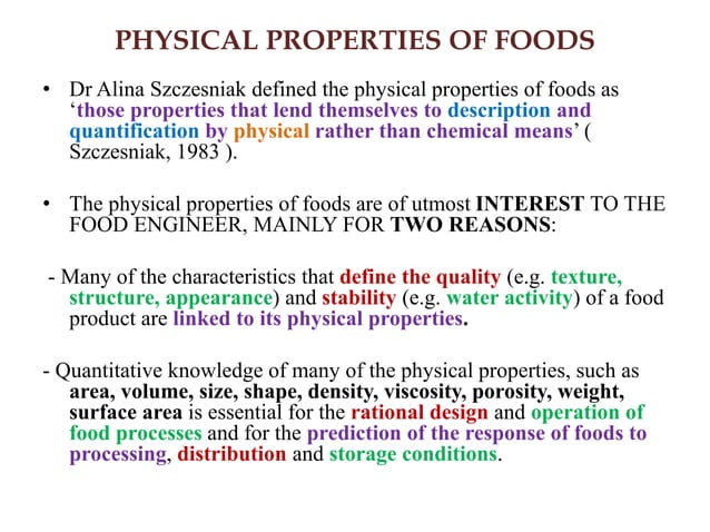physical properties of food material.pdf | Physics | Science