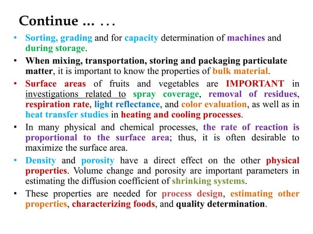 physical properties of food material.pdf | Physics | Science