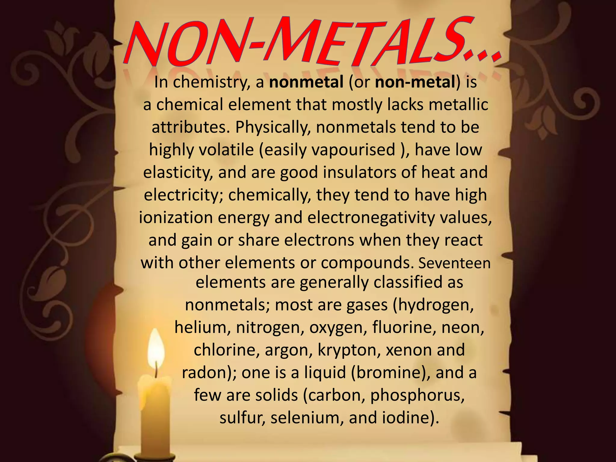 Physical properties of metals and non metals | PPTX