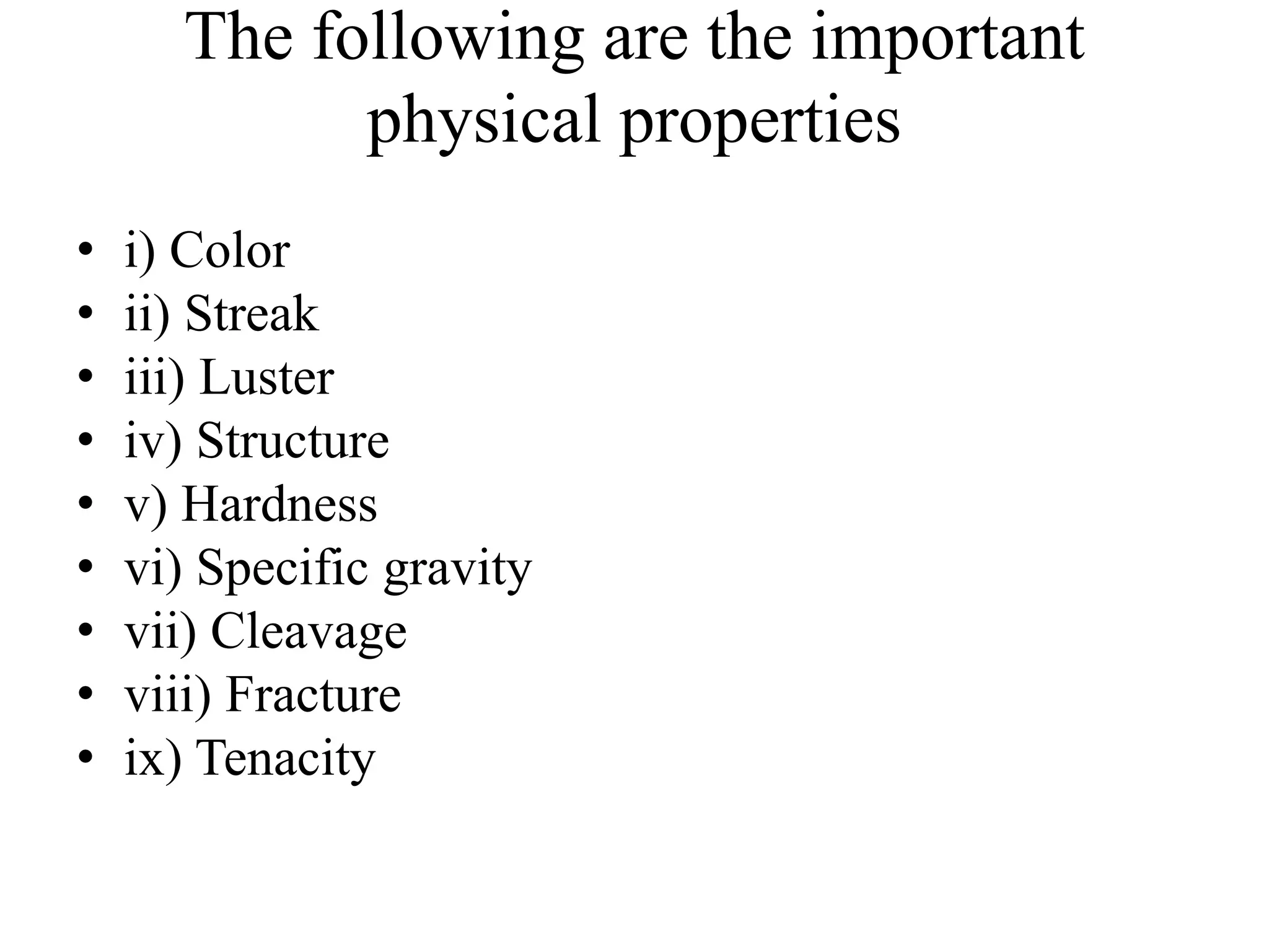 Physical properties of minerals | PPTX