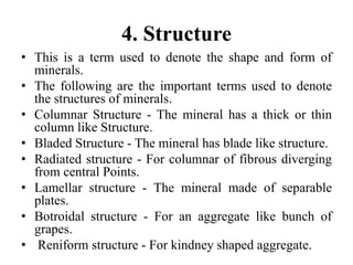 Physical properties of minerals | PPTX