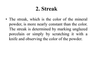 Physical properties of minerals | PPTX