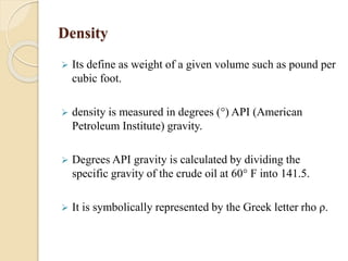 Physical properties of petroleum | PPTX