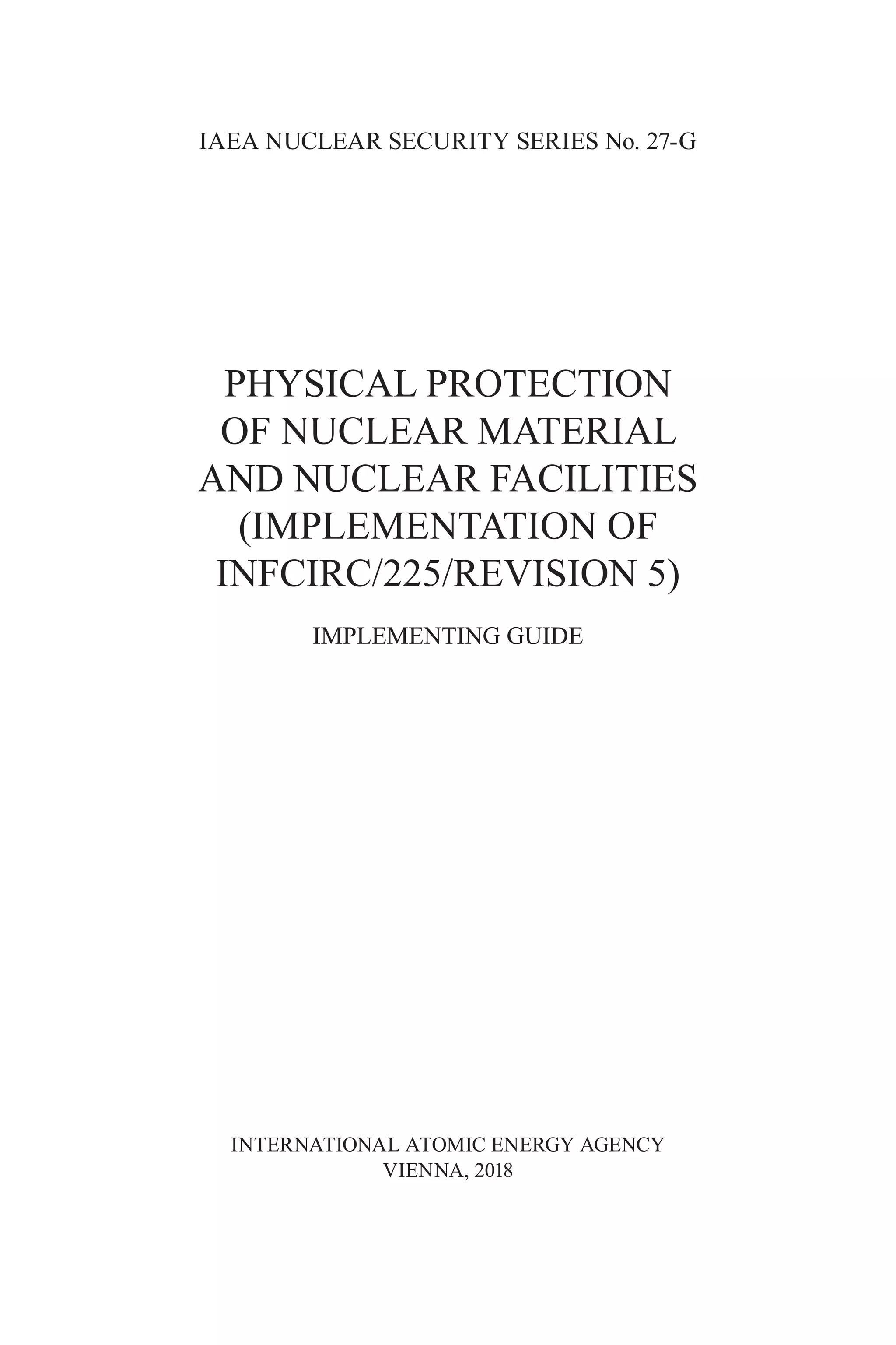 Physical Protection of Nuclear Material and Nuclear Facilities | PDF