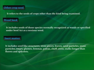 Physical purity analysis of samples of different crops | PPT