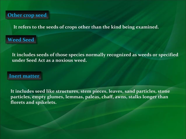 Physical purity analysis of samples of different crops | PPT ...