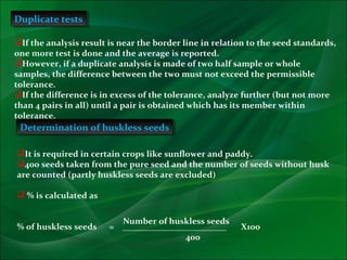 Physical purity analysis of samples of different crops | PPT