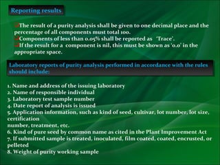 Physical purity analysis of samples of different crops | PPT
