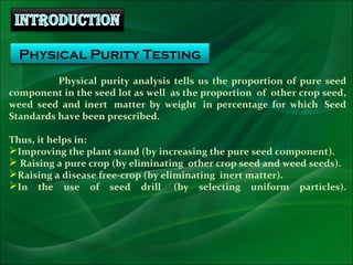 Physical purity analysis of samples of different crops | PPT